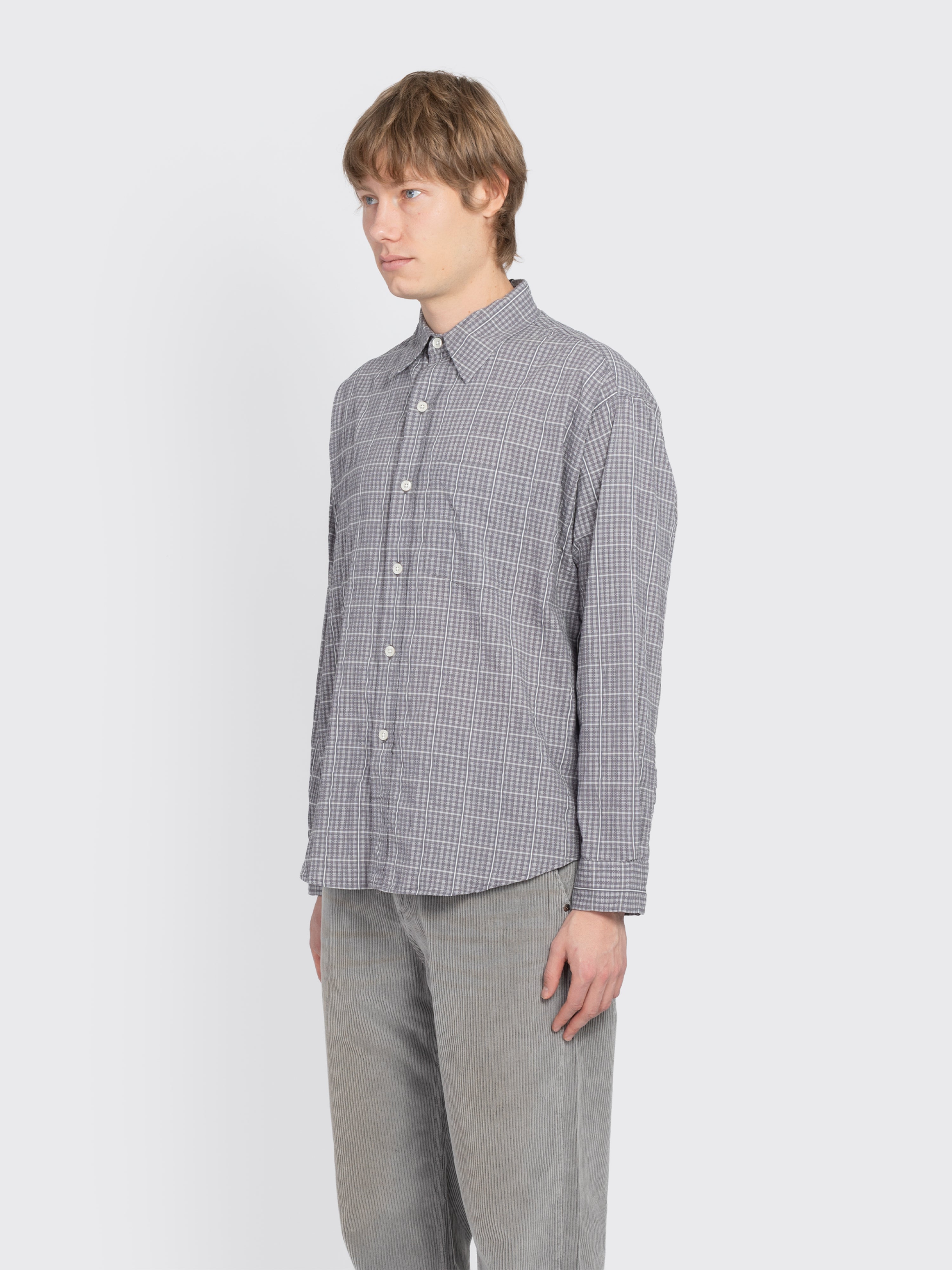 Executive Shirt Grey Textured Check | Rooney